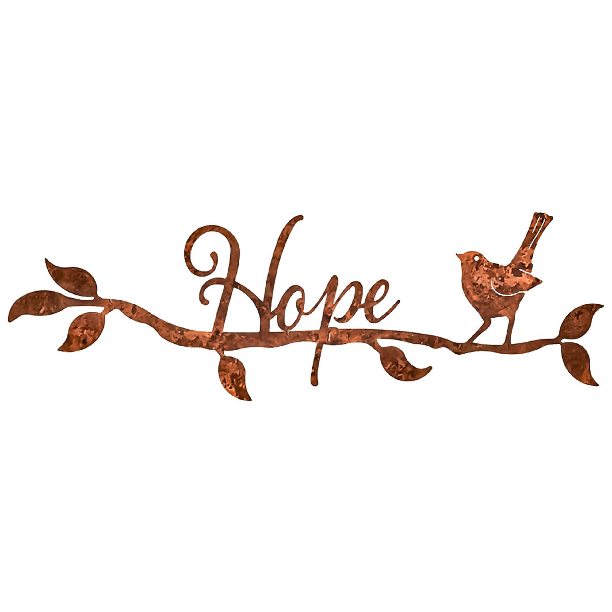 August Grove® Hetty Metal Rustic Hope Sign Wall Art | Wayfair