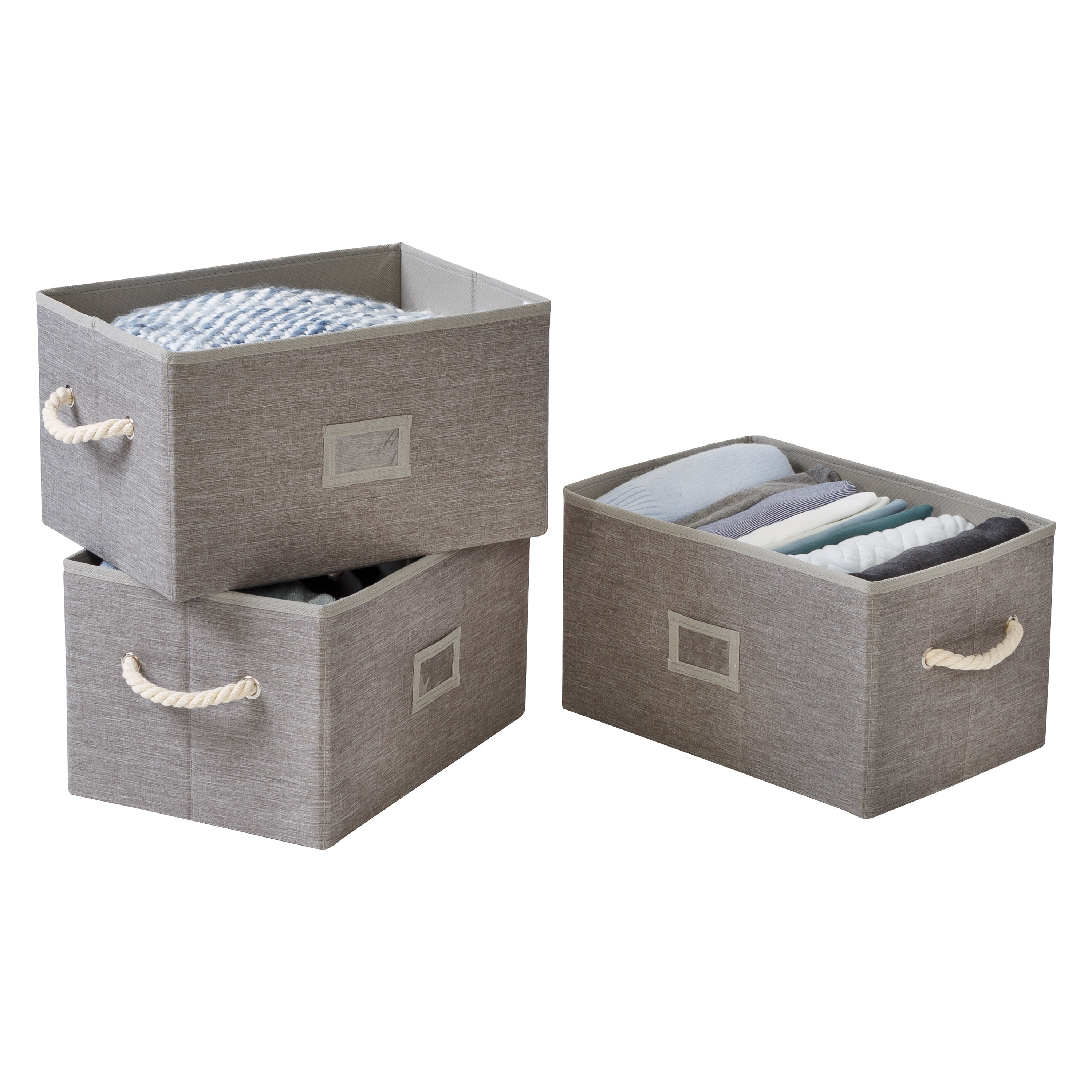 Breakwater Bay Large Storage Fabric Bin Set & Reviews | Wayfair