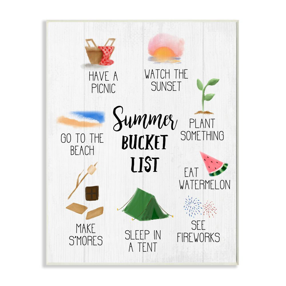 Red Barrel Studio® Summer Bucket List Seasonal Items Food Word Design ...