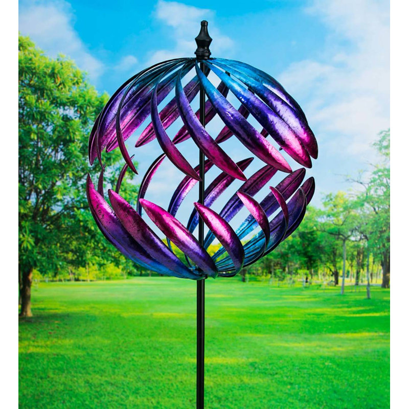 Plow & Hearth Split Sphere Metal Garden Wind Spinner | Wayfair