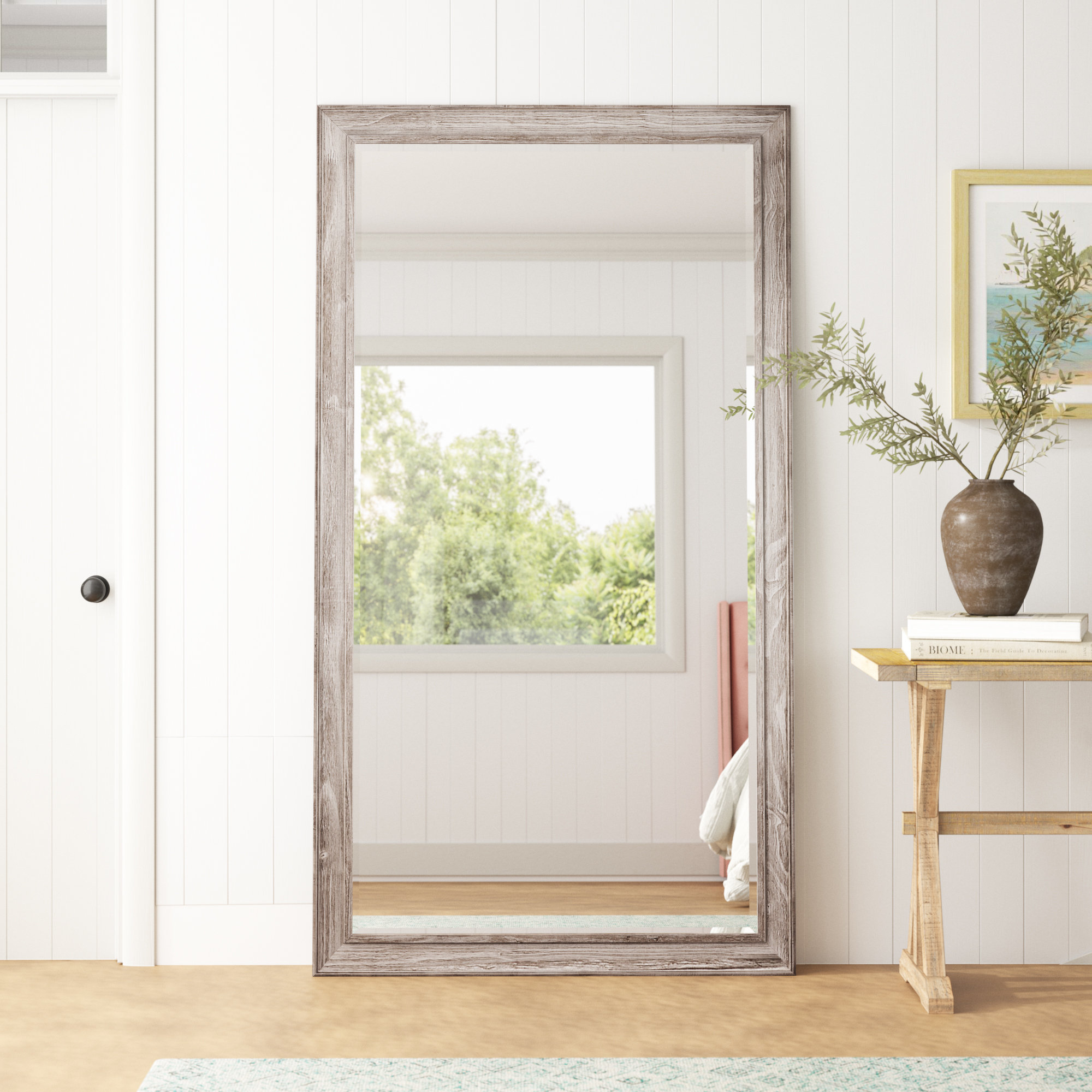 Sand & Stable Montauk Rectangle Wood Floor Mirror & Reviews | Wayfair