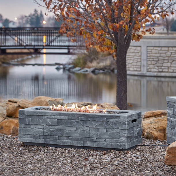 Elementi Plus Rectangular Fire Pit Flame Guard (Glass) | Wayfair