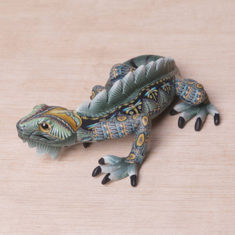Bloomsbury Market Navarrete Watchful Iguana Polymer Clay Sculpture ...