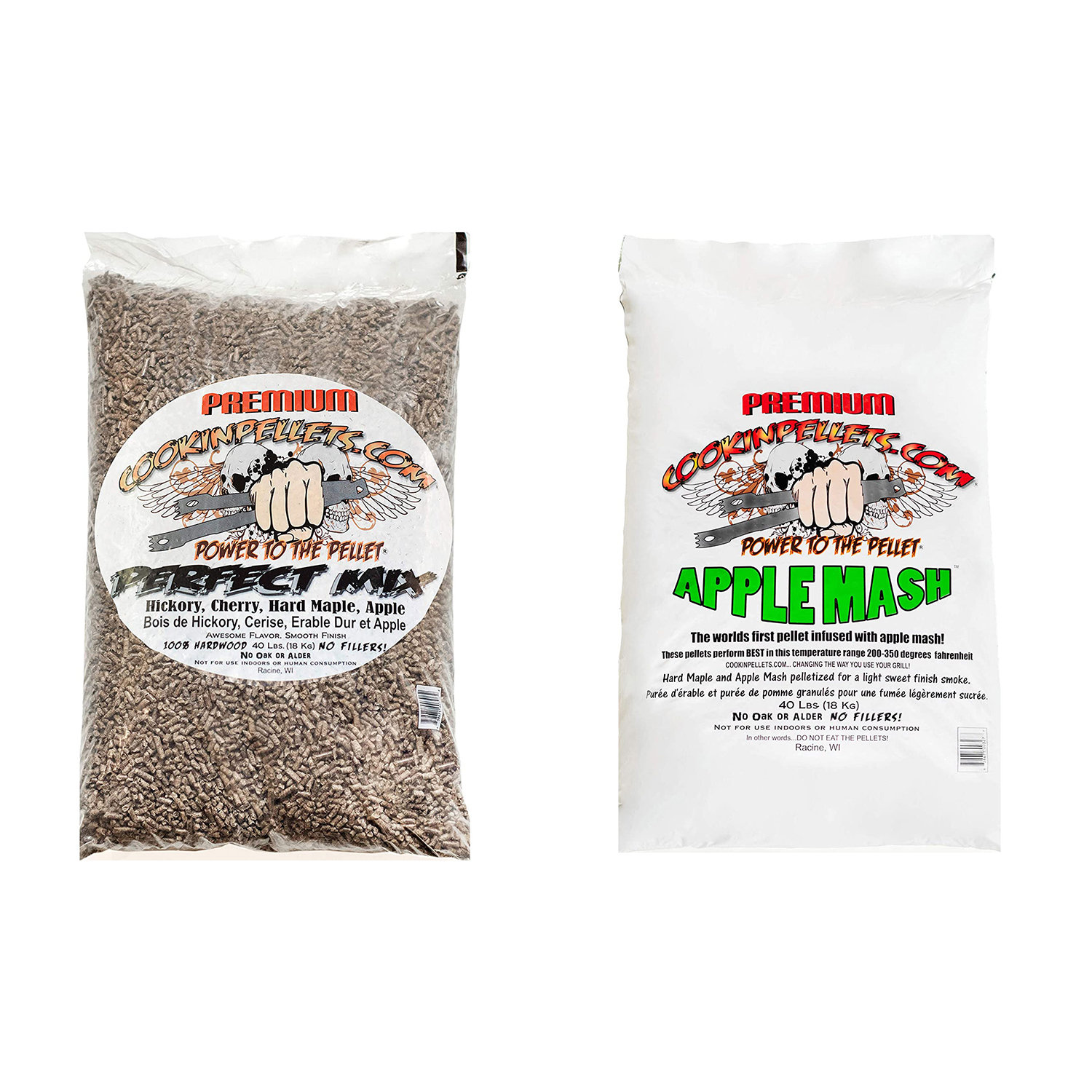 Cookinpellets.com Perfect Mix Wood Pellets and Apple Mash Wood Pellets ...
