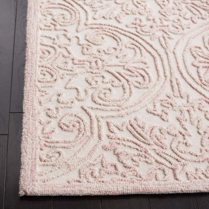 Lark Manor Abdihafid Handmade Hand Tufted Ivory/Pink Rug & Reviews ...