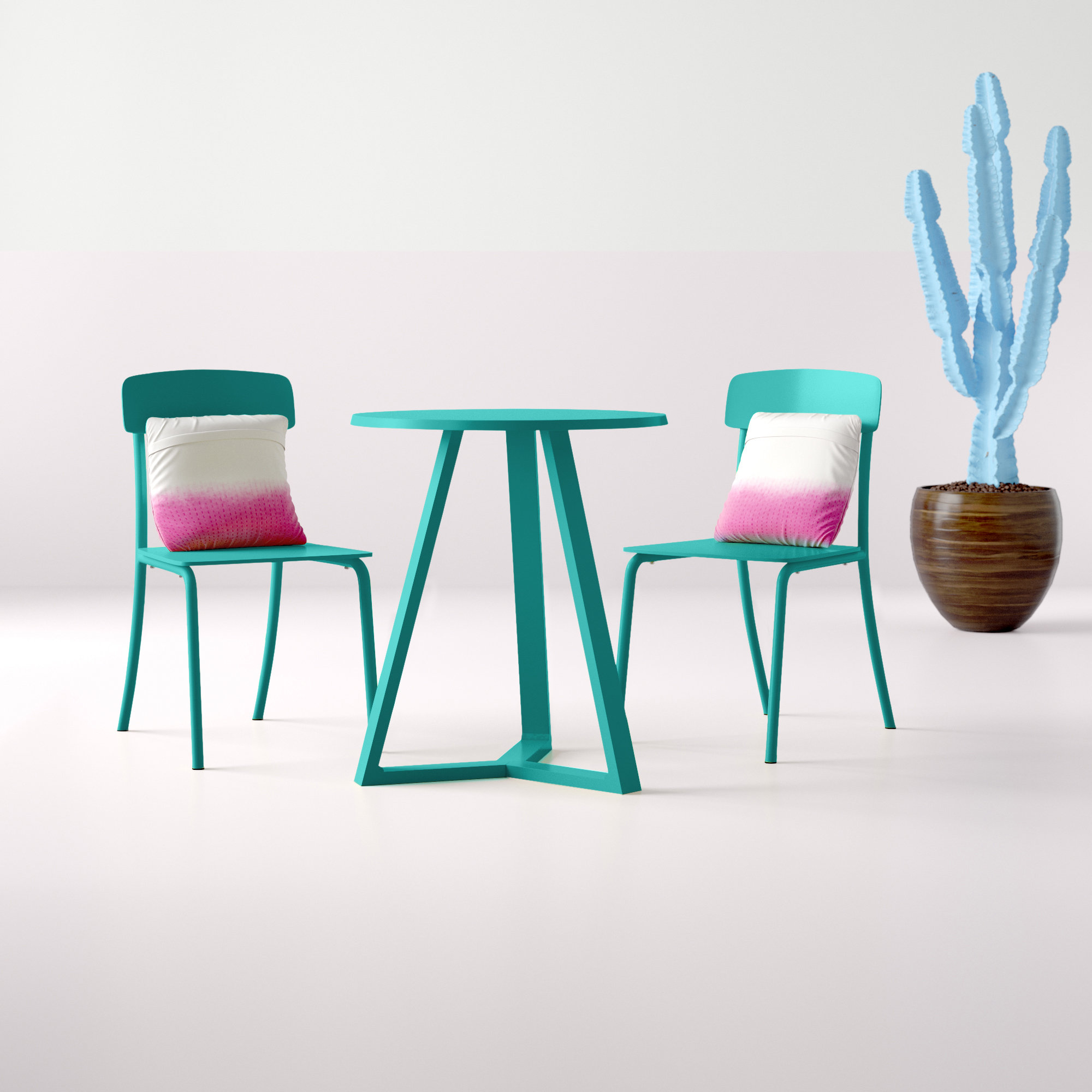 Wrought Studio Turrella Round 2 - Person 23.75'' Long Bistro Set ...