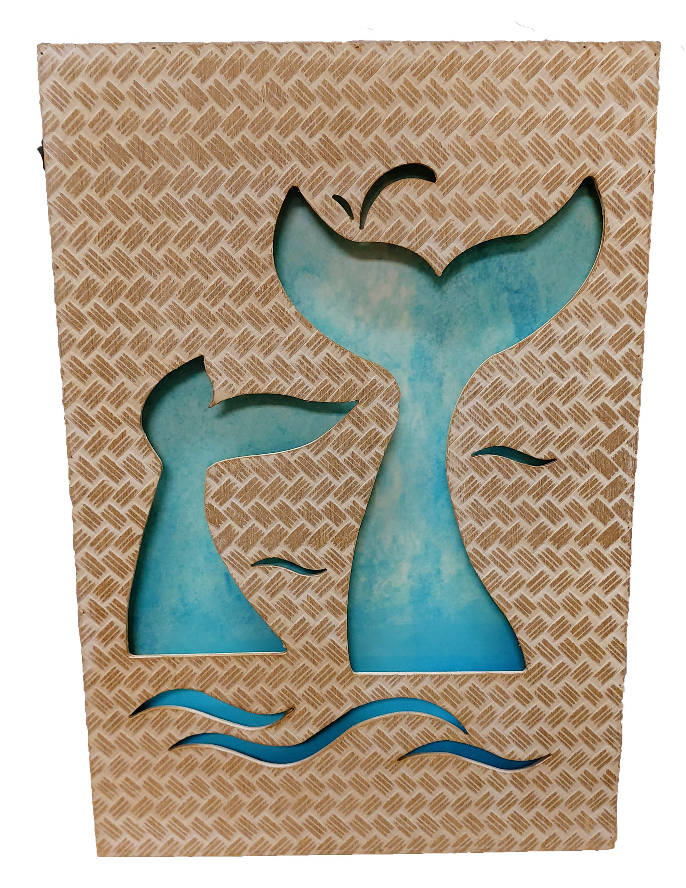 Highland Dunes Whale Tails LED Wall Décor | Wayfair