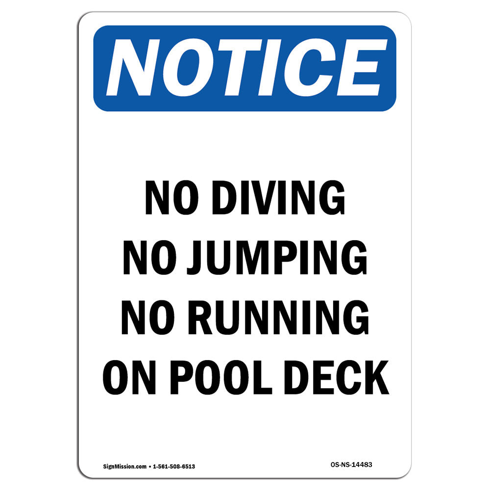 SignMission No Diving No Jumping No Running Sign | Wayfair