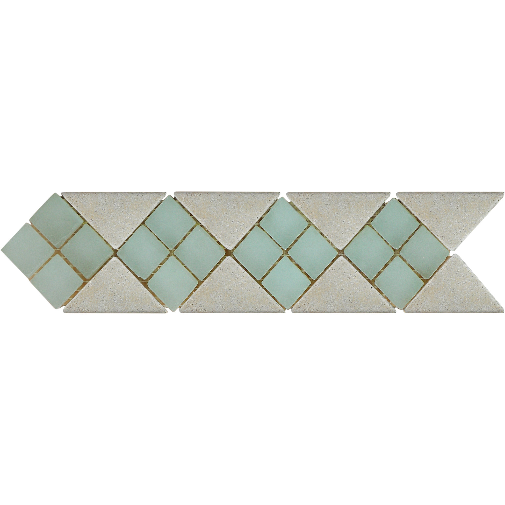Parvatile 3" x 12" Travertine/Glass Tumbled Border Tile in Ivory ...
