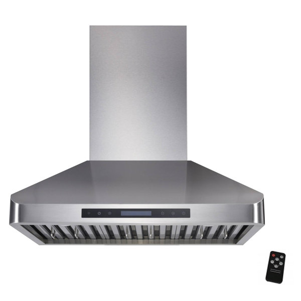 Awoco 36" 900 CFM Ducted Wall Mount Range Hood in Stainless Steel with ...