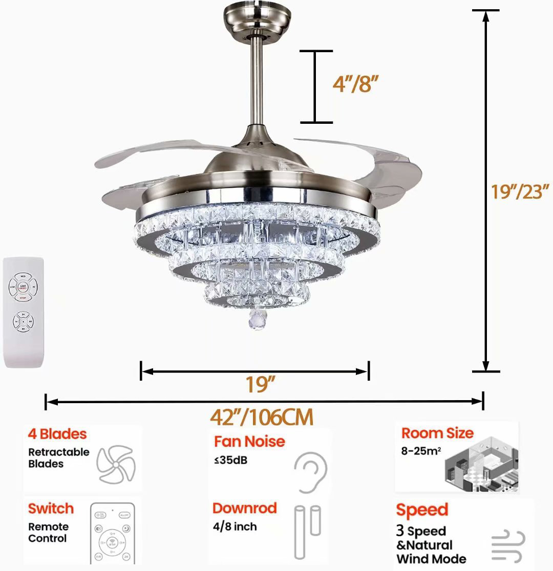 Rosdorf Park 42'' Anteo 4 - Blade LED Ceiling Fan with Remote Control ...