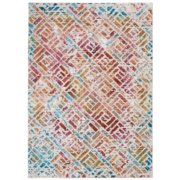 Dakota Fields Julius Abstract Area Rug in Red/Blue | Wayfair