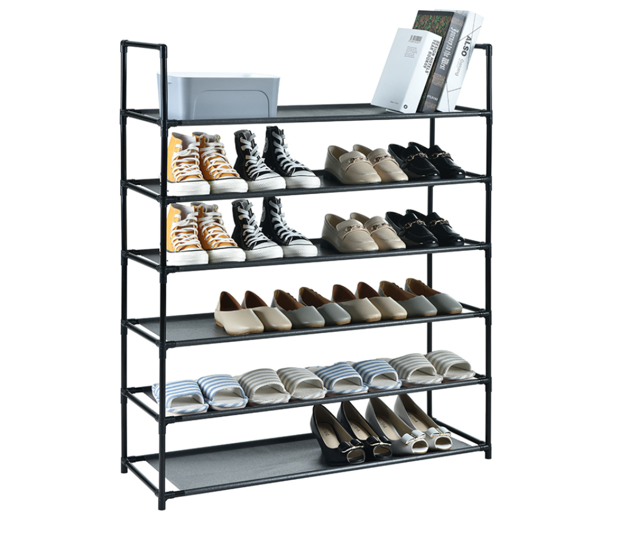 Rebrilliant Chic -24 Pair, 6 Tier Fabric Shoe Rack | Wayfair