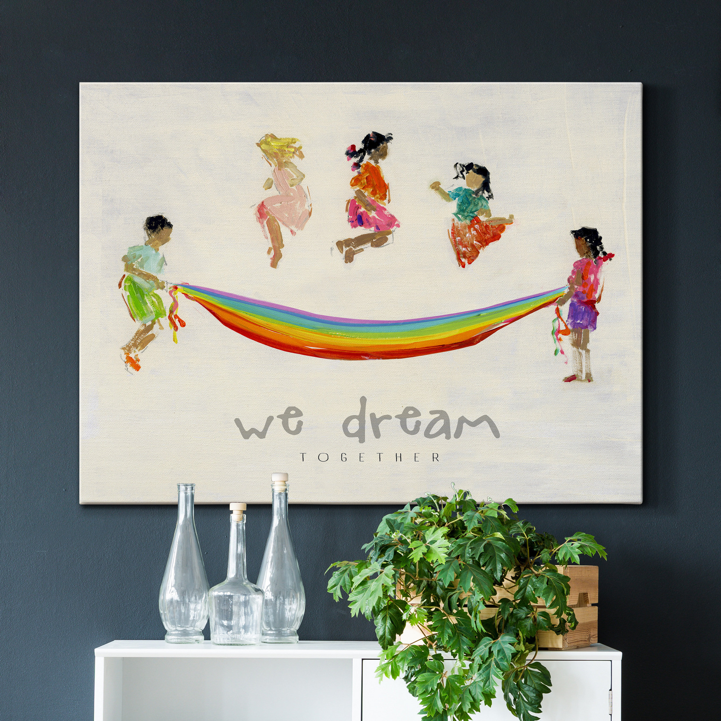 Isabelle & Max™ Rainbow Kids We Dream - Wrapped Canvas Print | Wayfair
