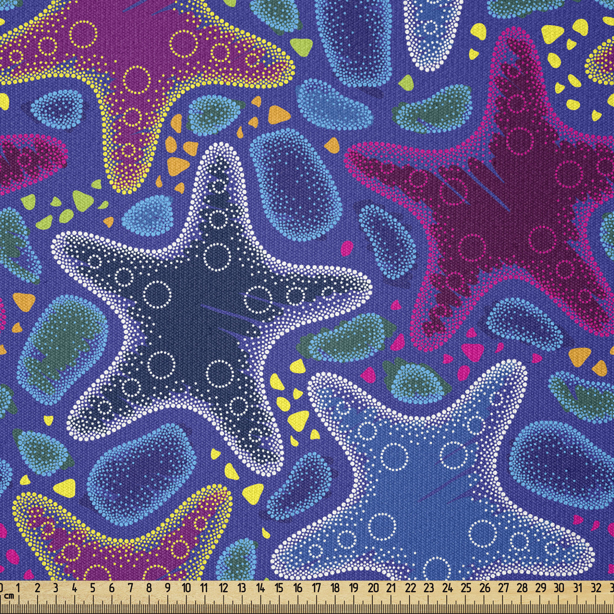East Urban Home Psychedelic Fabric By The Yard, Dotted Starfish And ...