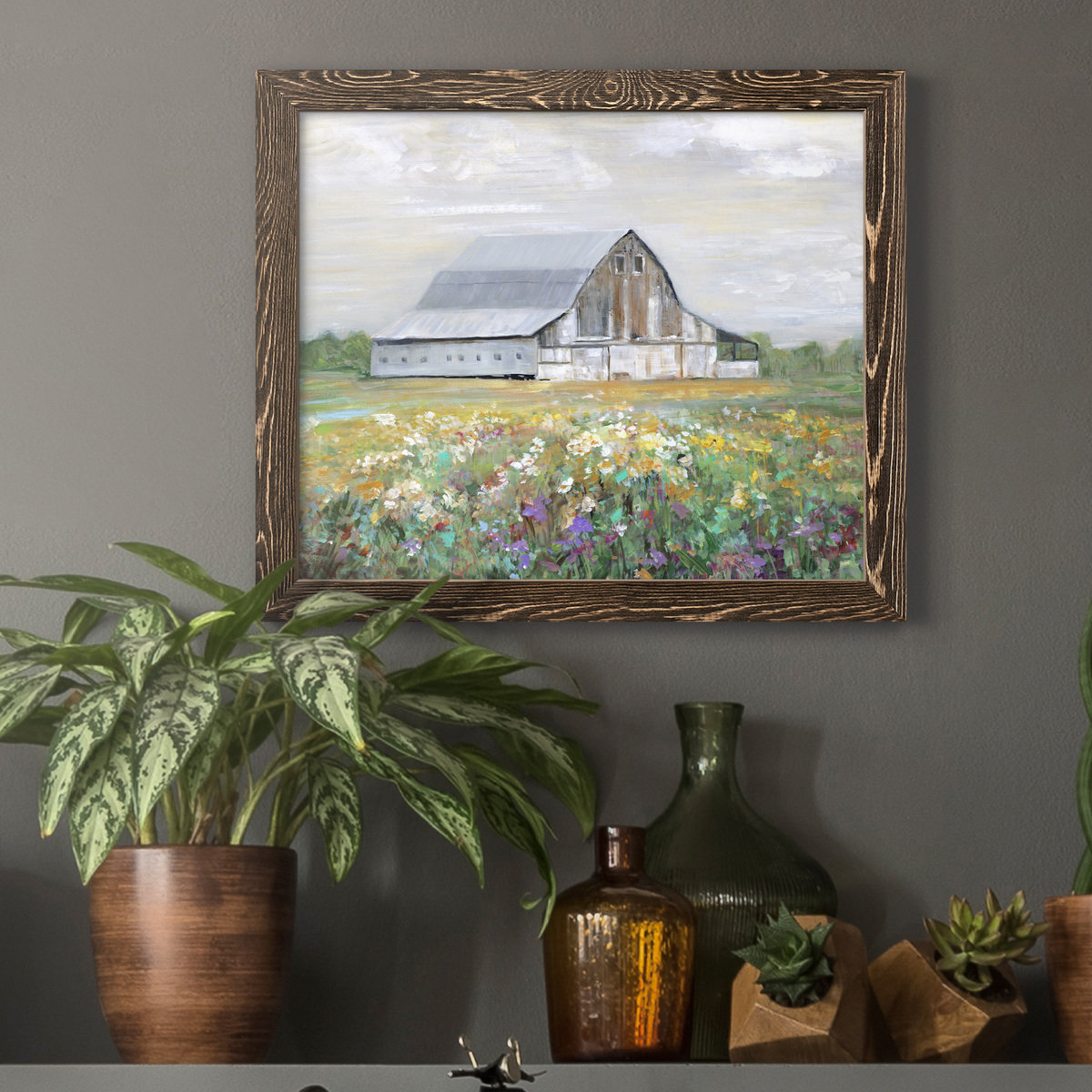 August Grove® Country Fields - Picture Frame Painting on Canvas ...