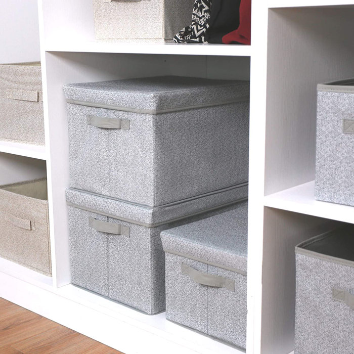 Rebrilliant Storage Bins For Closet With Lids And Handles, Rectangle ...