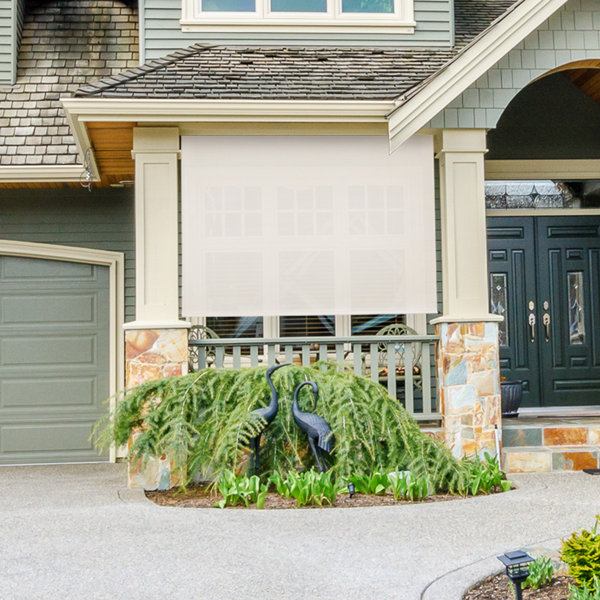 Symple Stuff Sharice Semi-Sheer Outdoor Roller Shade & Reviews | Wayfair