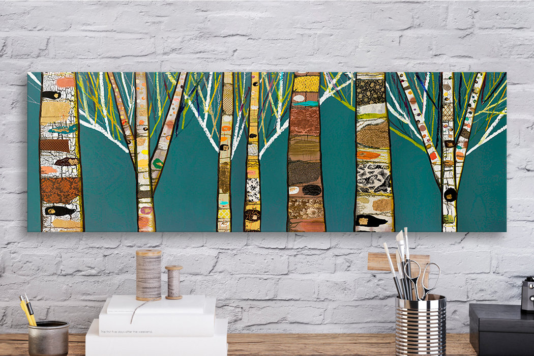 Ebern Designs Birch Tree Forest by Eli Halpin - Wrapped Canvas Print ...