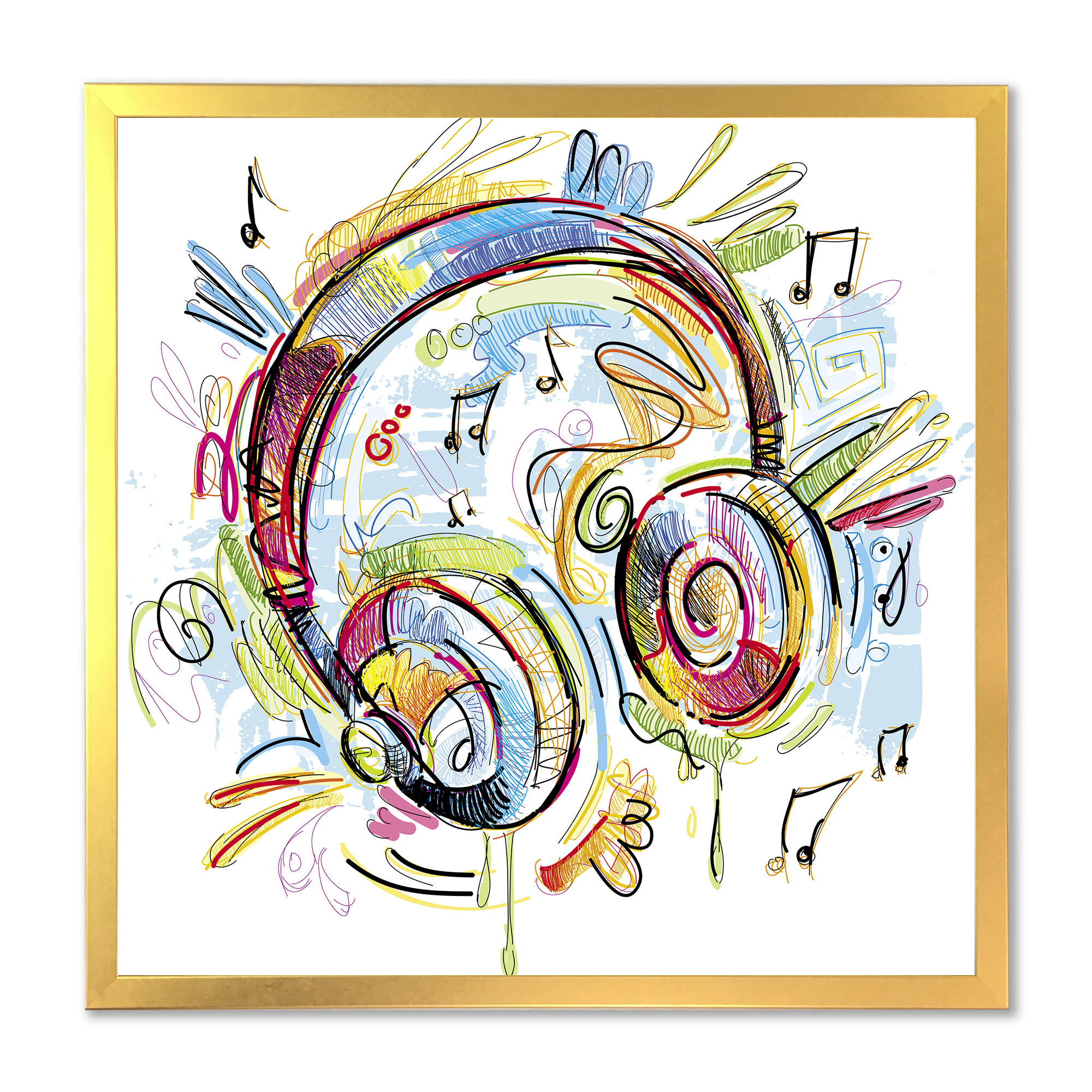 Winston Porter Music Headphone Abstract Design Music Headphone Abstract ...