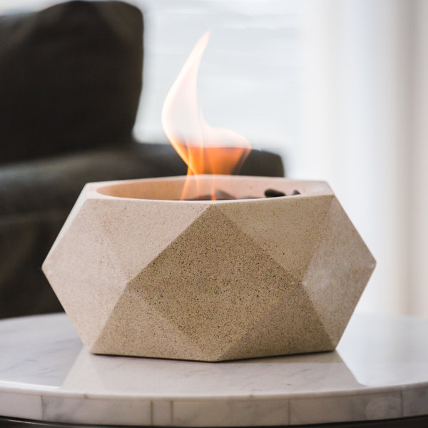 TerraFlame Geo Concrete Gel Tabletop Fireplace & Reviews | Wayfair
