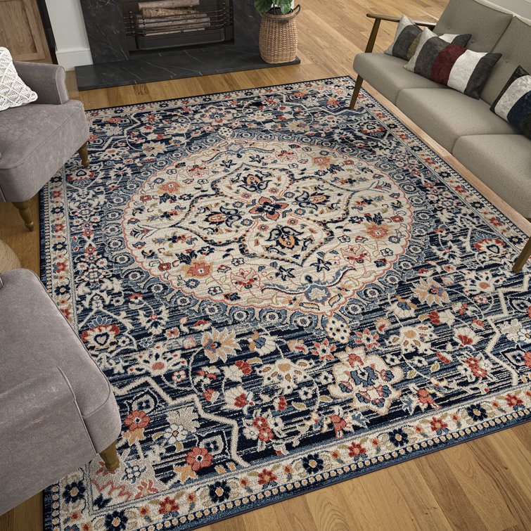 Andover Mills™ Fearn Oriental Area Rug in Navy & Reviews | Wayfair