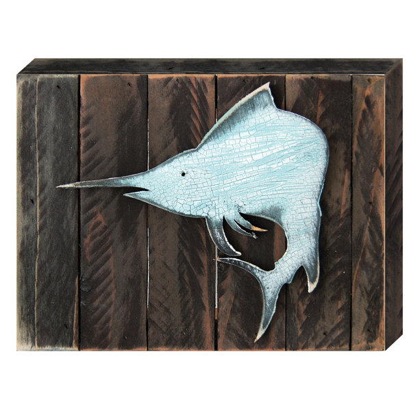 Designocracy Vintage Swordfish Tropical Wooden Board Wall Décor ...