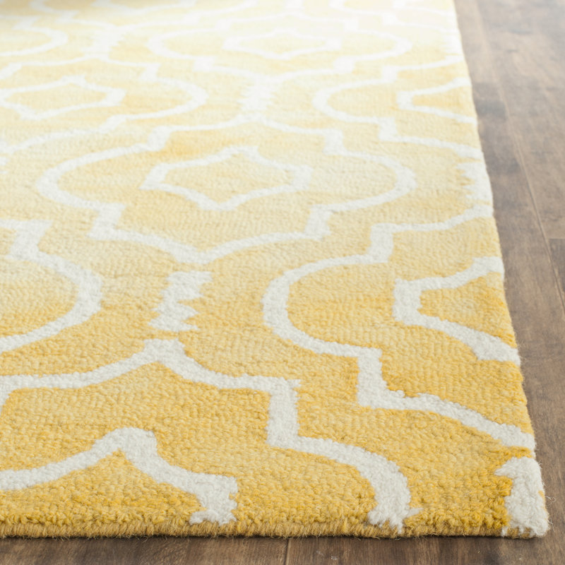 House of Hampton® Handmade Wool Yellow/Ivory Rug & Reviews | Wayfair