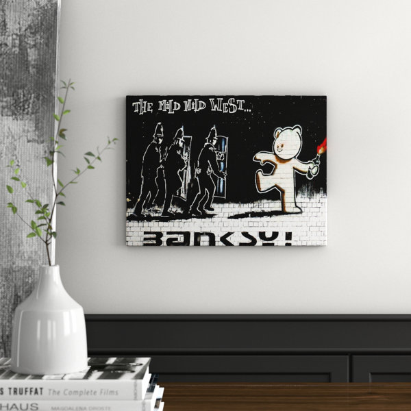 Maturi Mild Mild West Teddy with Molotov Cocktail by Banksy Graphic Art ...