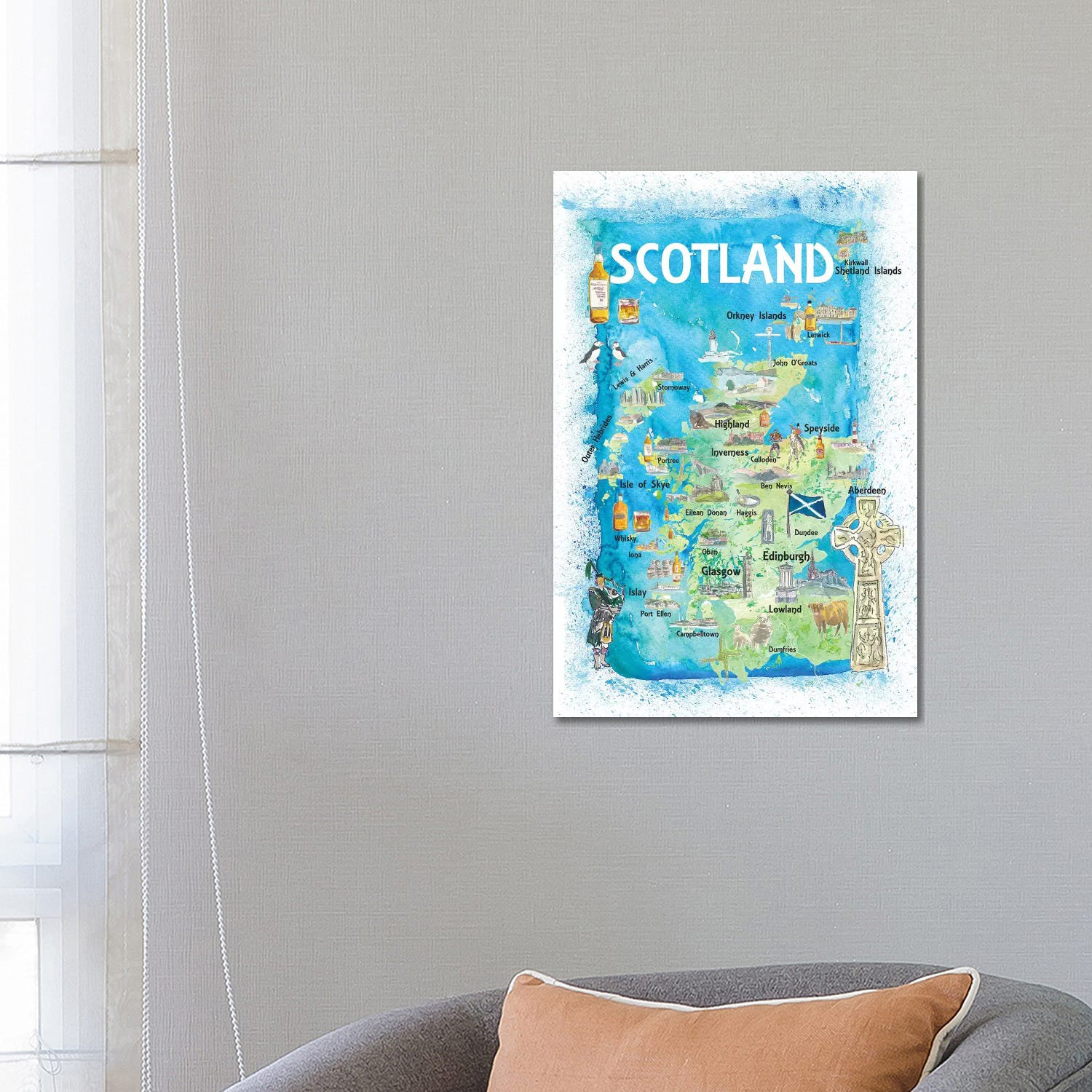 Breakwater Bay Scotland Illustrated Map With Landmarks And Highlights ...