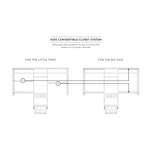 Dotted Line™ Grid Convertible Closet System | Wayfair