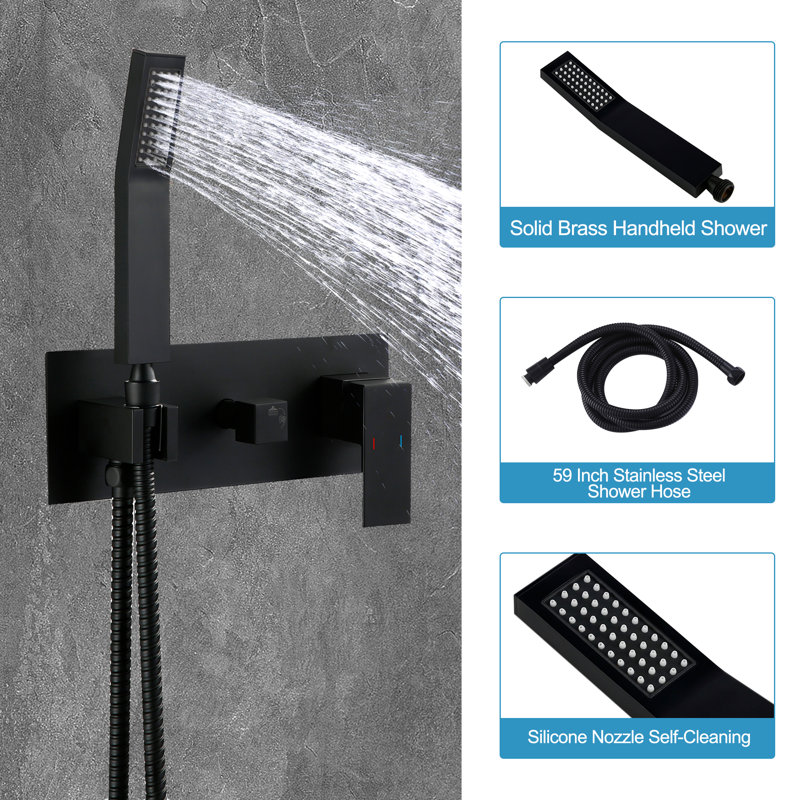 Modern Space Complete Shower System with Rough-in Valve & Reviews | Wayfair