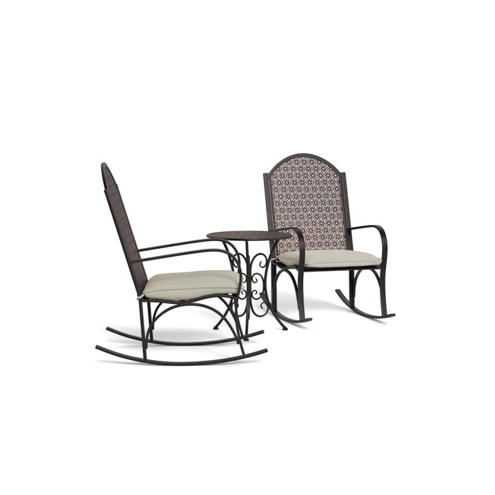Tortuga Outdoor Metal Garden Rocker - 3Pc Set (2 rockers, 1 side table ...