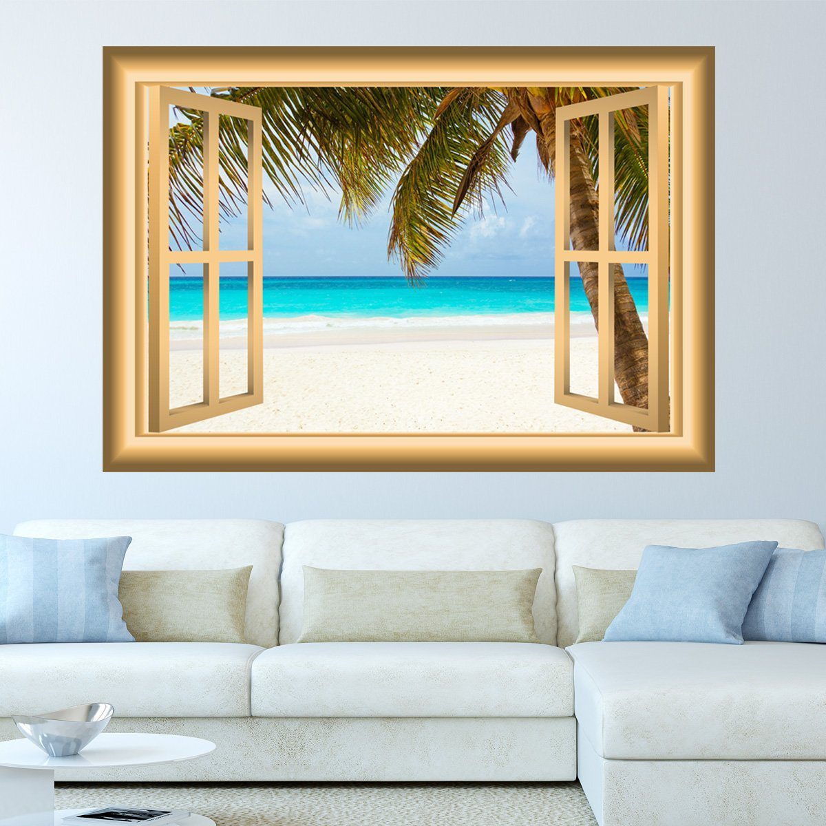 East Urban Home Window Frame Beach Scene Wall Decal & Reviews | Wayfair