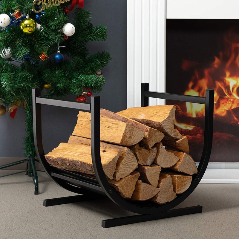 DOEWORKS Small Decorative Indoor/Outdoor Firewood Racks Fireside Log ...