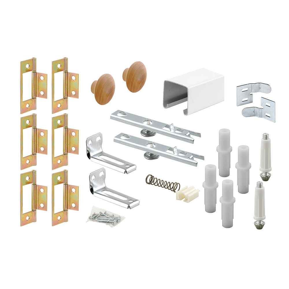 Prime-Line Bi-Fold Closet Track Kit, 60 In., Four Door Hardware Pack ...