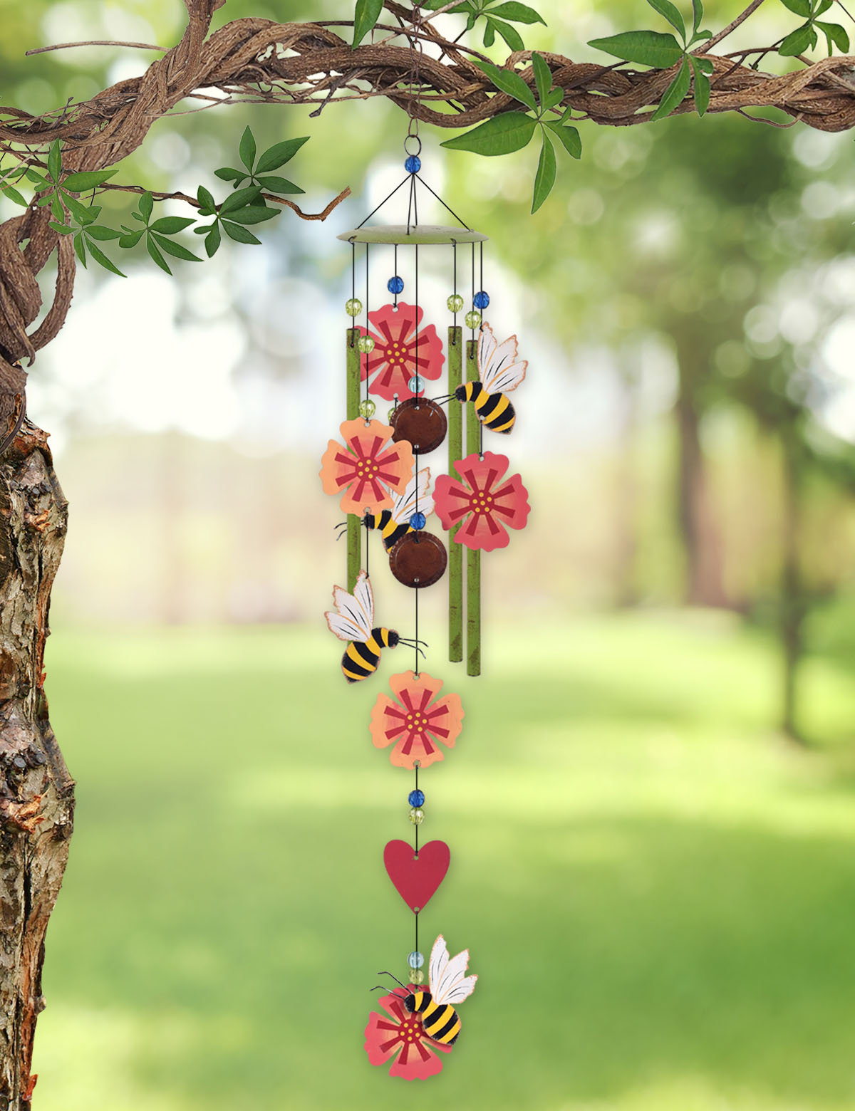 Rosalind Wheeler Topher Bee-Flower Wind Chime & Reviews | Wayfair
