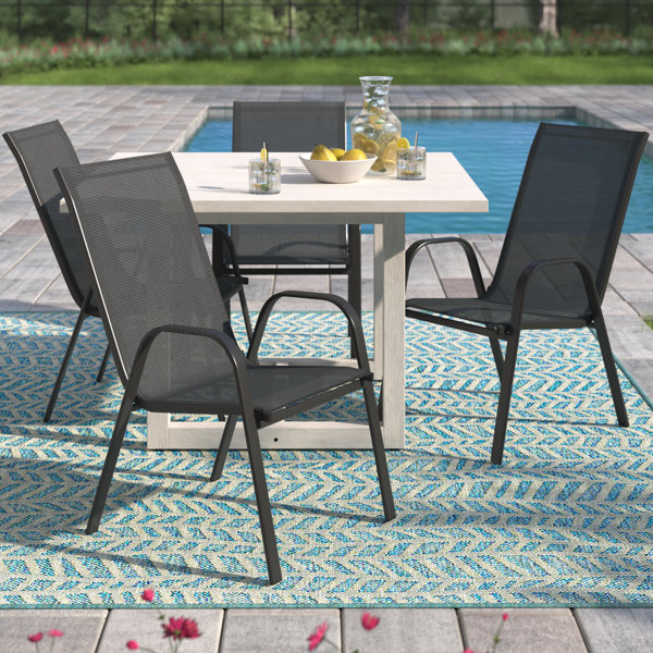 Outdoor-patio-stackable-metal-sling-chairs | Wayfair
