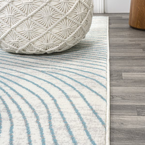 Wade Logan® Amdrea Performance Ivory/Blue Rug | Wayfair