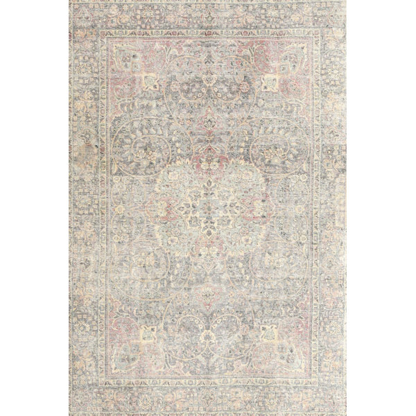 Bungalow Rose Machine Woven / Power Loomed Beige/Gray Rug | Wayfair