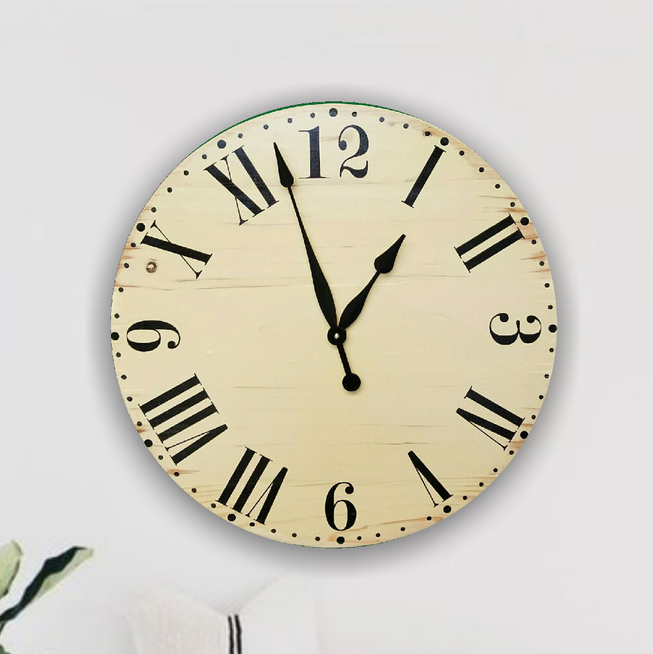 Gracie Oaks Truesdell Solid Wood Wall Clock | Wayfair