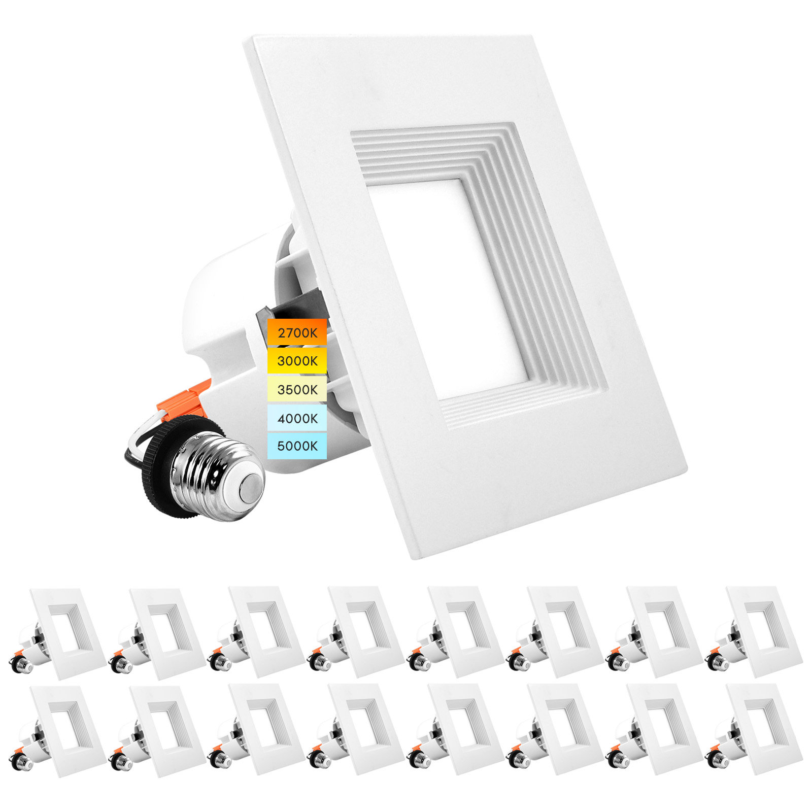 Luxrite 4" High Output Selectable CCT New Construction LED Retrofit ...