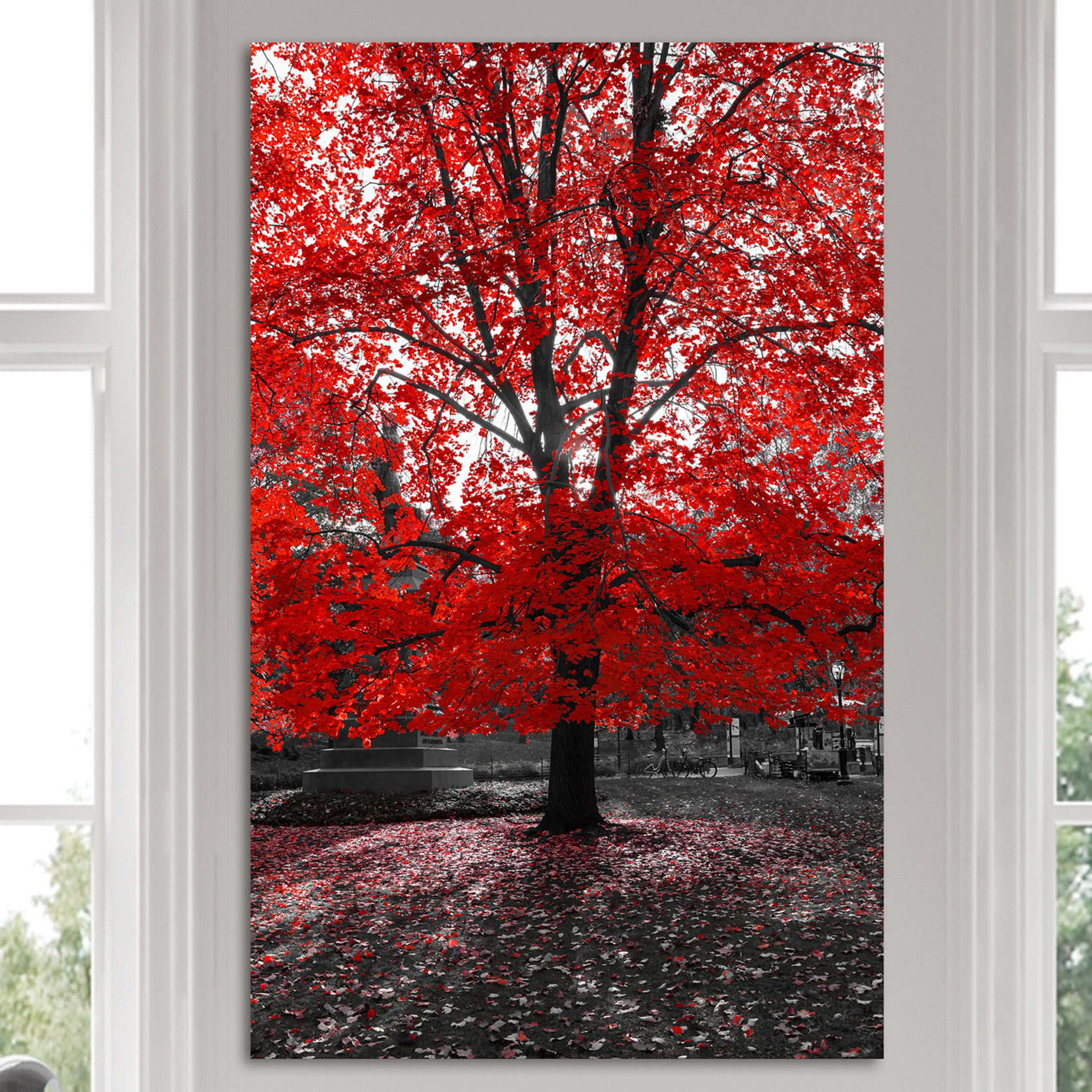 Ebern Designs Red Tree - Print | Wayfair