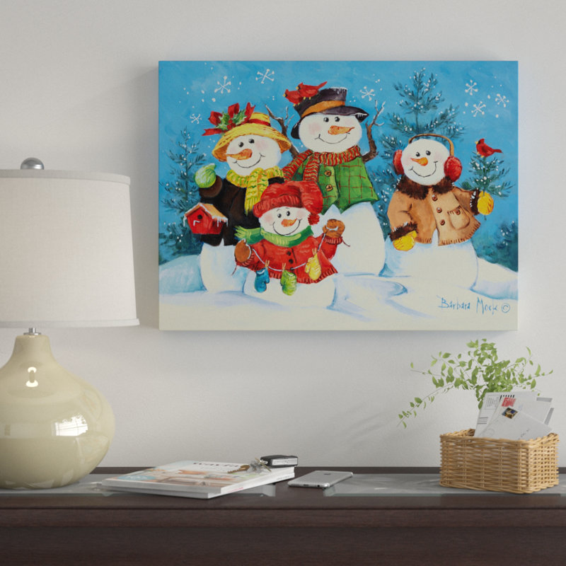 The Holiday Aisle 'Snowman Family' Acrylic Painting Print on Wrapped ...