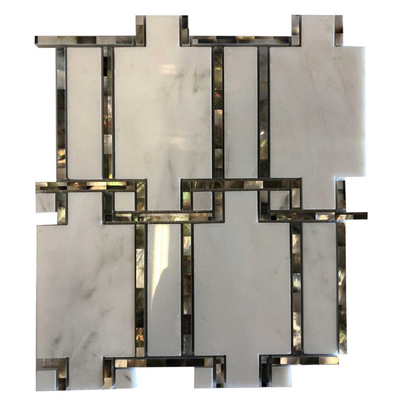 Mango Tile Marion Pearl 10" x 11" Marble Versailles Mosaic Wall & Floor ...