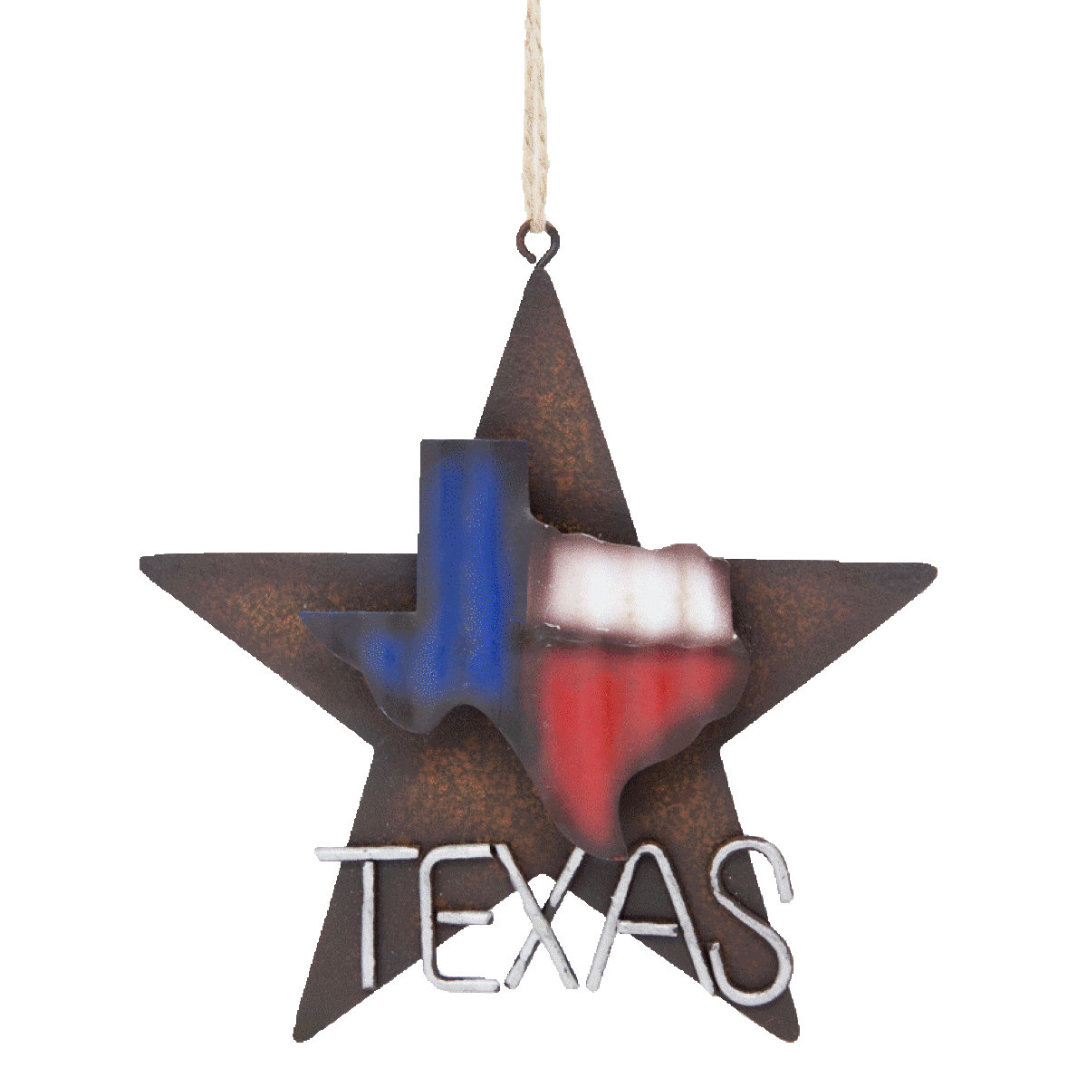 Decor Idea Rustic Metal Star with Texas Map Holiday Shaped Ornament ...