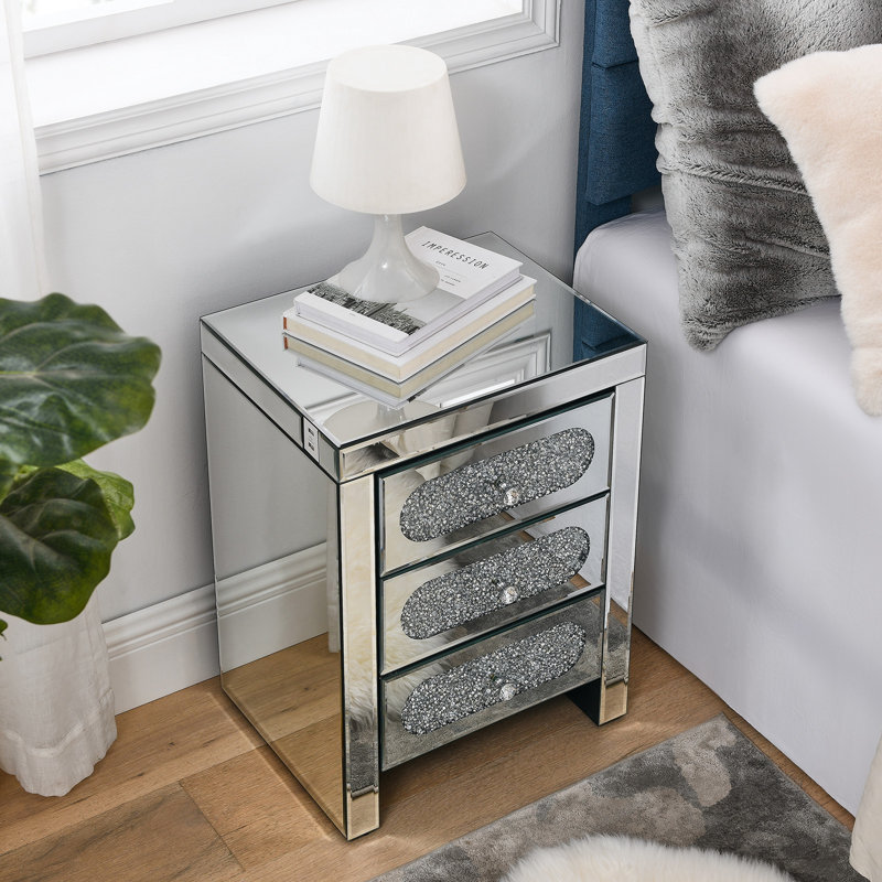 Mercer41 Glass Nightstand | Wayfair