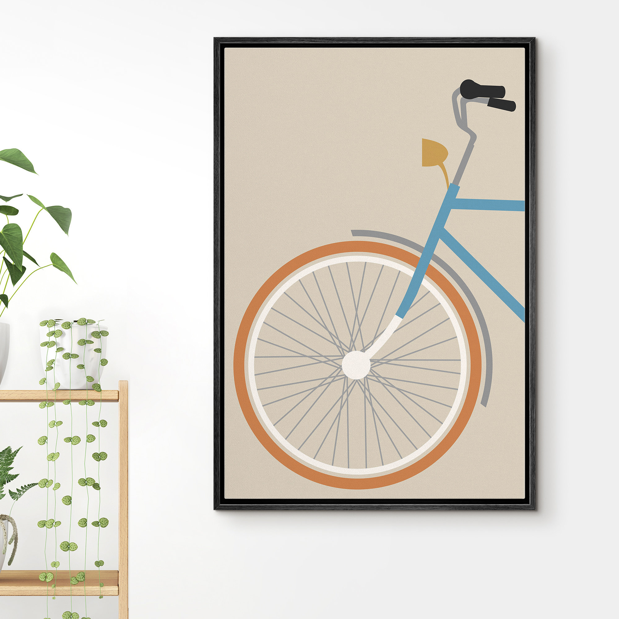 IDEA4WALL Side Profile Of Front Part Touring Bicycle With Big Wheel ...