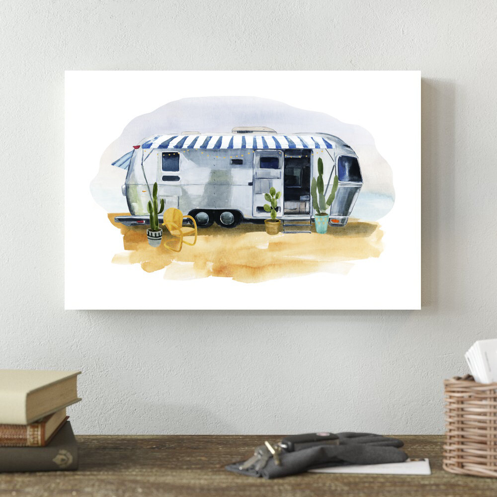 Union Rustic Happy Camper II by Annie Warren - Wrapped Canvas Painting ...