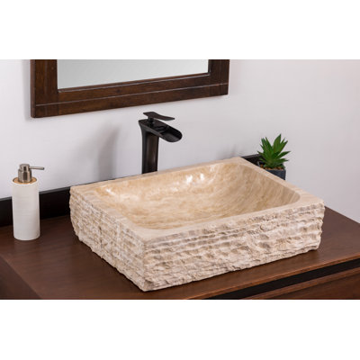 Laguna Marble Rustic Stone Rectangular Vessel Bathroom Sink & Reviews ...